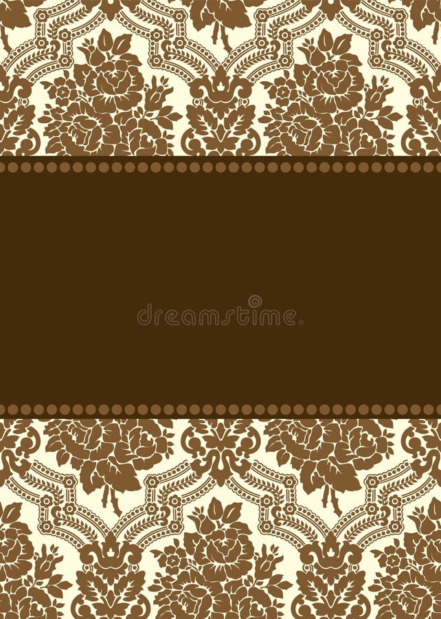 Damask frame stock vector. Illustration of beautiful - 19312557