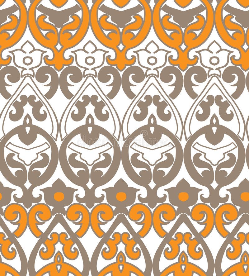 Vector Damask Pattern Stylish Seamless Colorful Yellow Stock ...