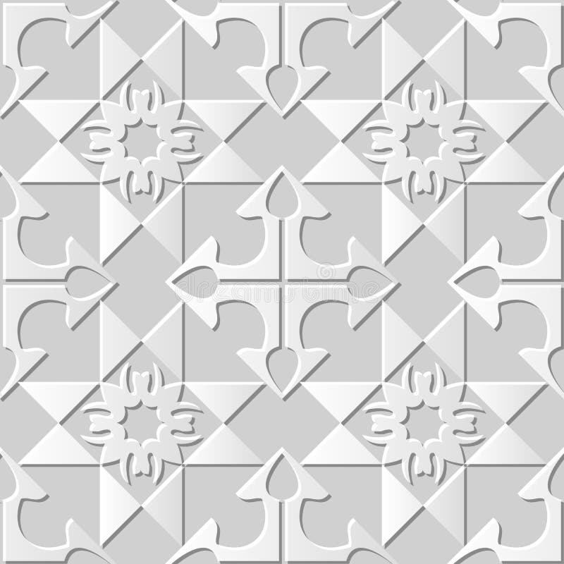 Vector Damask Seamless 3D Paper Art Pattern Background 161 Arrow Cross ...