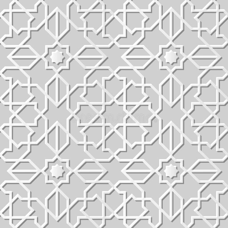 Vector Damask Seamless 3D Paper Art Pattern Background 126 Islam Star ...