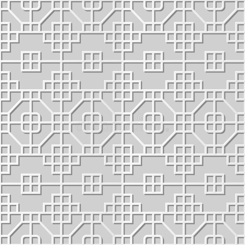 Vector Damask Seamless 3D Paper Art Pattern Background 358 Octagon ...