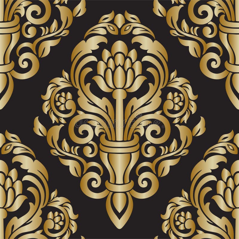 Vector Damask Seamless Pattern Background. Classic Vintage Pattern ...