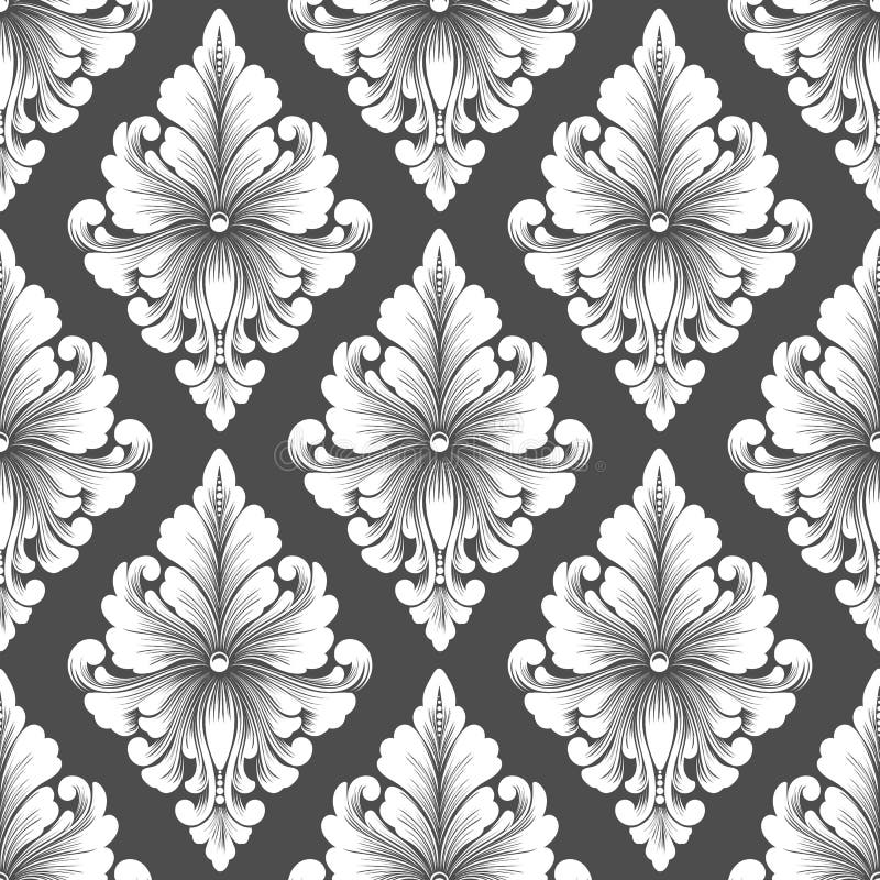 Vector Damask Seamless Pattern Background. Stock Vector - Illustration ...