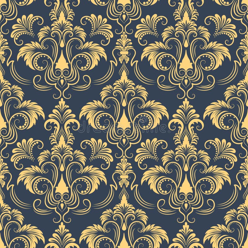 Seamless Royal Golden Wallpaper Stock Vector - Illustration of flower ...