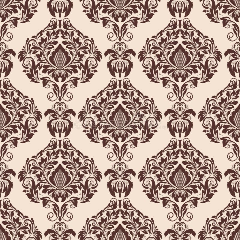 Vector Damask Seamless Pattern Background. Exquisite Floral Baroque Template. Stock Vector ...