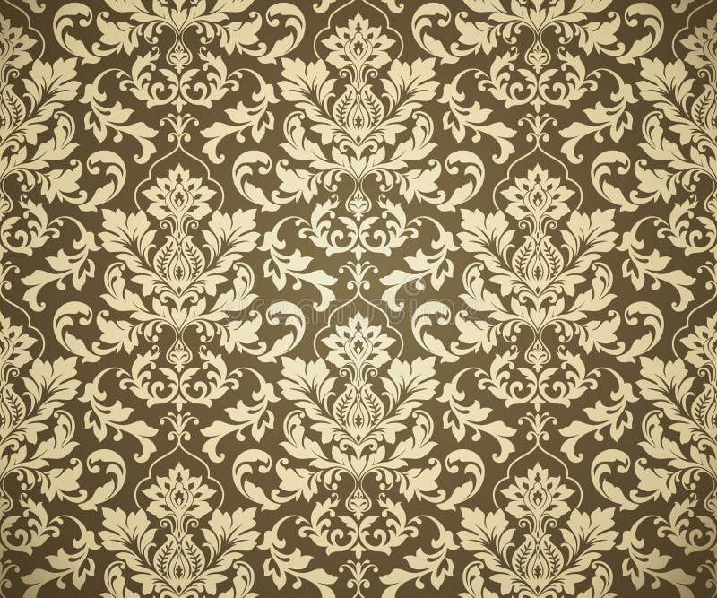 Vector Damask Seamless Pattern Background. Stock Vector - Illustration ...
