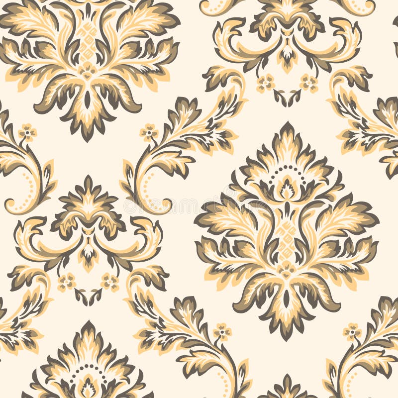 Vector Damask Seamless Pattern Element. Classic Luxury Baroque Ornament ...