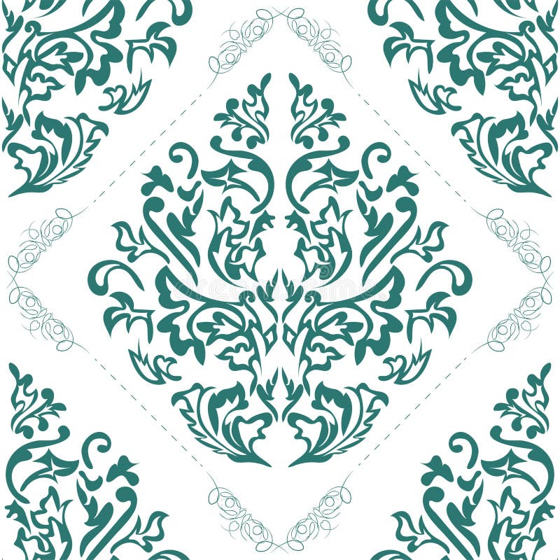 Vector Damask Seamless Pattern Element. Classical Damask Ornament ...