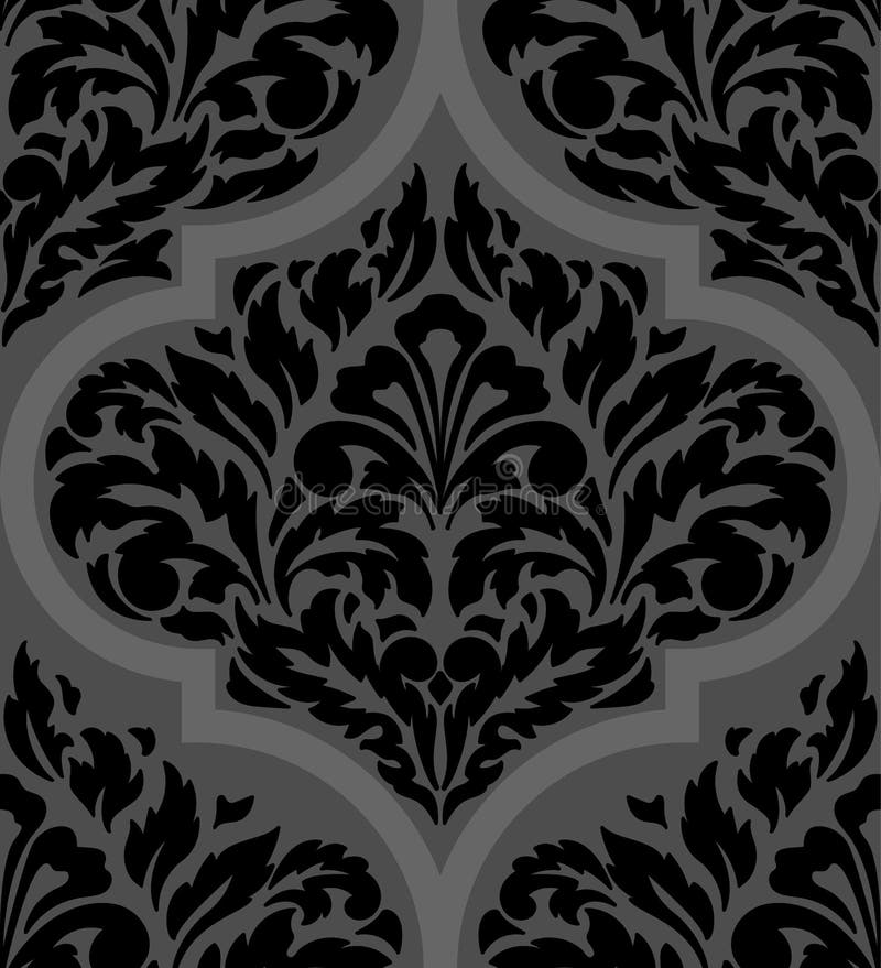 Vector Damask Seamless Pattern Element. Stock Vector - Illustration of ...