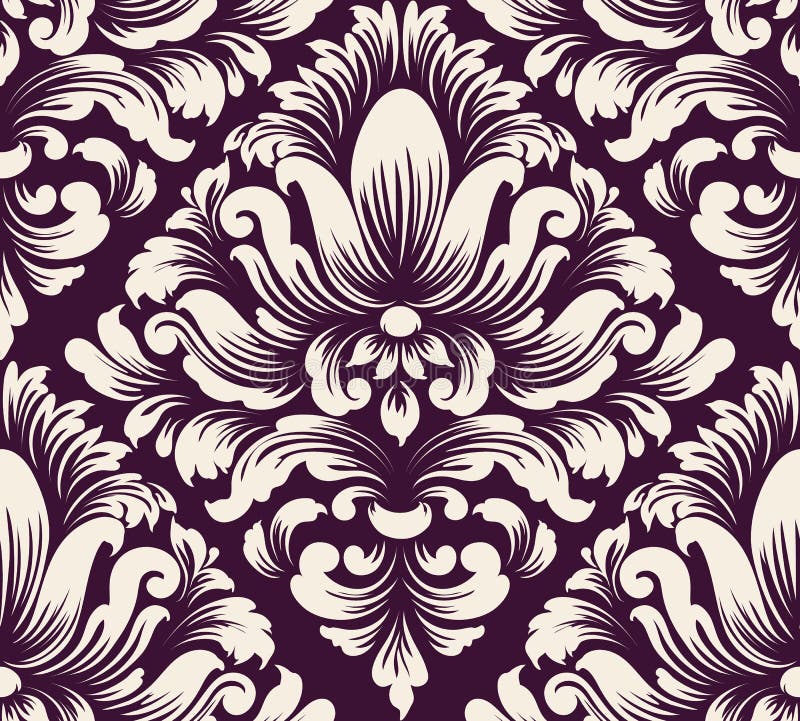 Vector Damask Seamless Pattern Element. Stock Vector - Illustration of ...