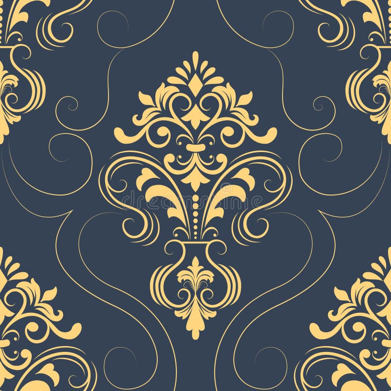 Vector Damask Seamless Pattern Background. Stock Vector - Illustration of classical, repetition ...
