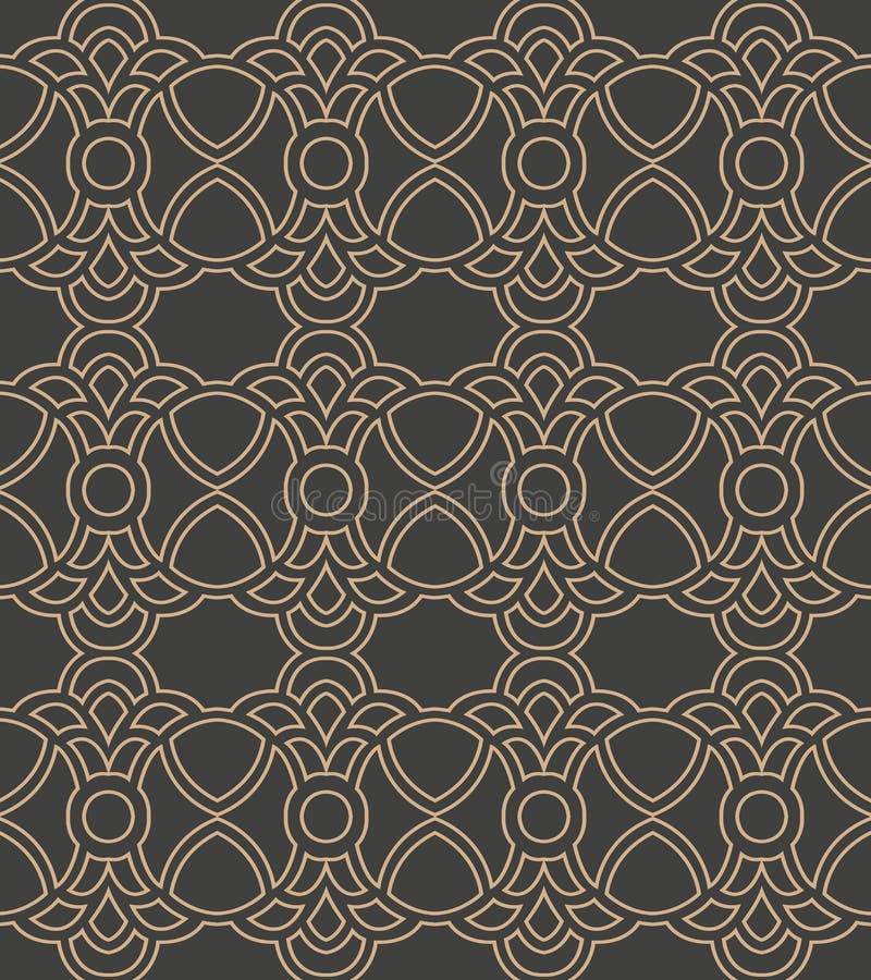 Vector Damask Seamless Retro Pattern Background Curve Cross Oriental ...
