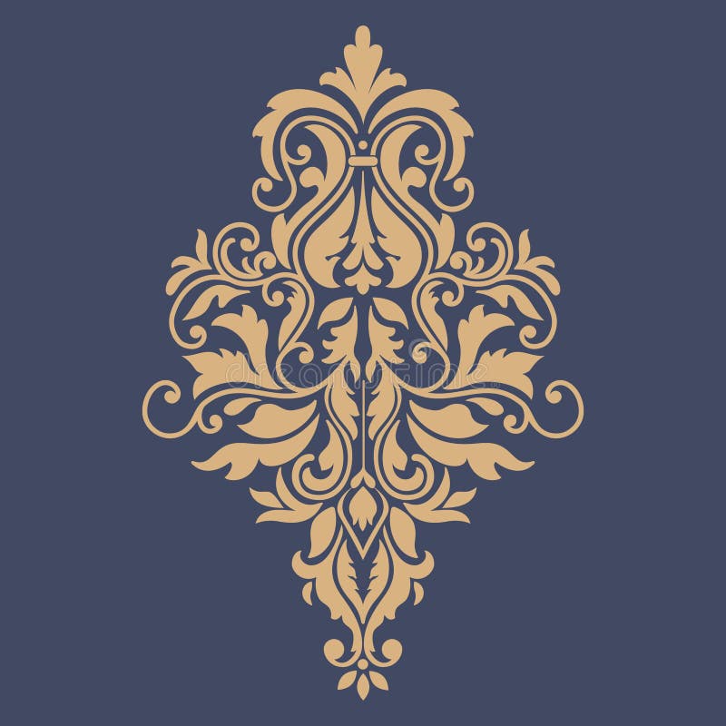 Vector Damask Stencil Element. Floral Baroque Ornament Pattern Design ...