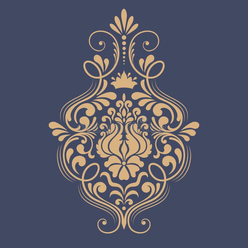 Vector Damask Stencil Element. Floral Baroque Ornament Pattern Design ...