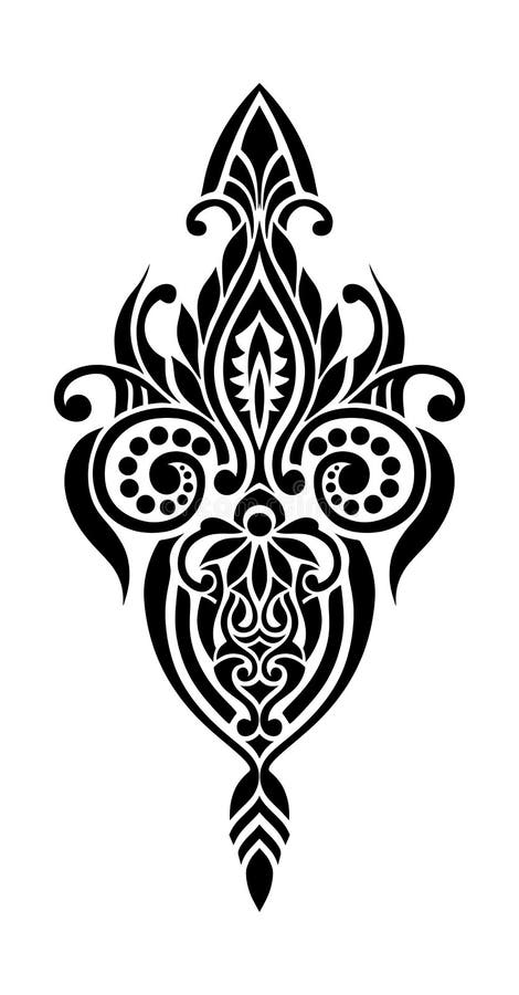 Damask Stencil Large Vector in White Background Stock Vector ...