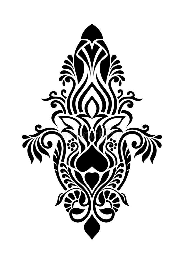 Vector Damask Stencil Patterns Design Stock Vector - Illustration of ...