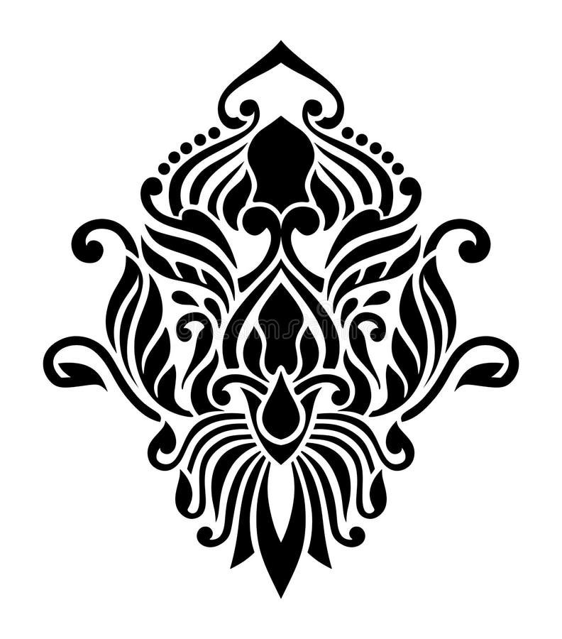 Vector Damask Stencil Patterns Design Stock Vector - Illustration of ...