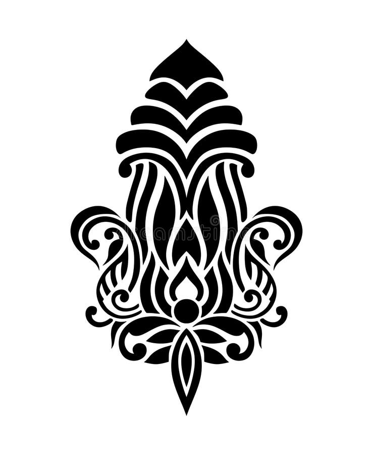 Damask Stencil Large Vector in White Background Stock Vector ...