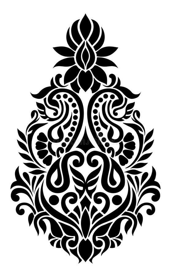 Vector Damask Stencil Patterns Design Stock Vector - Illustration of ...