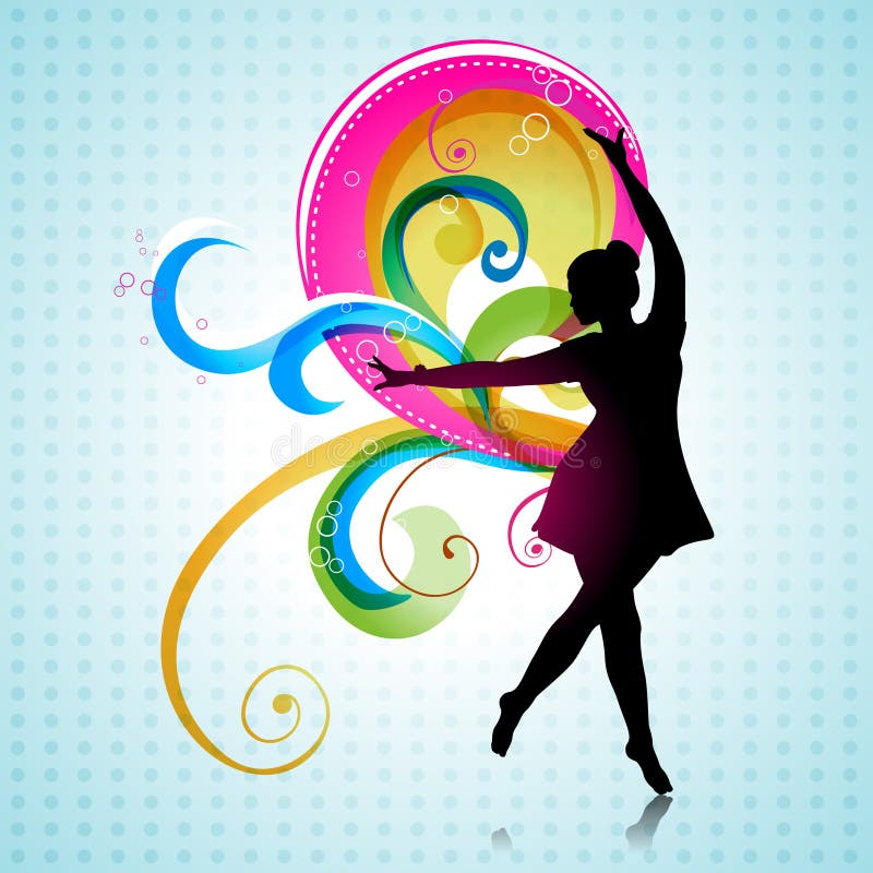 Vector dancing girl stock vector. Illustration of colorful - 16059426