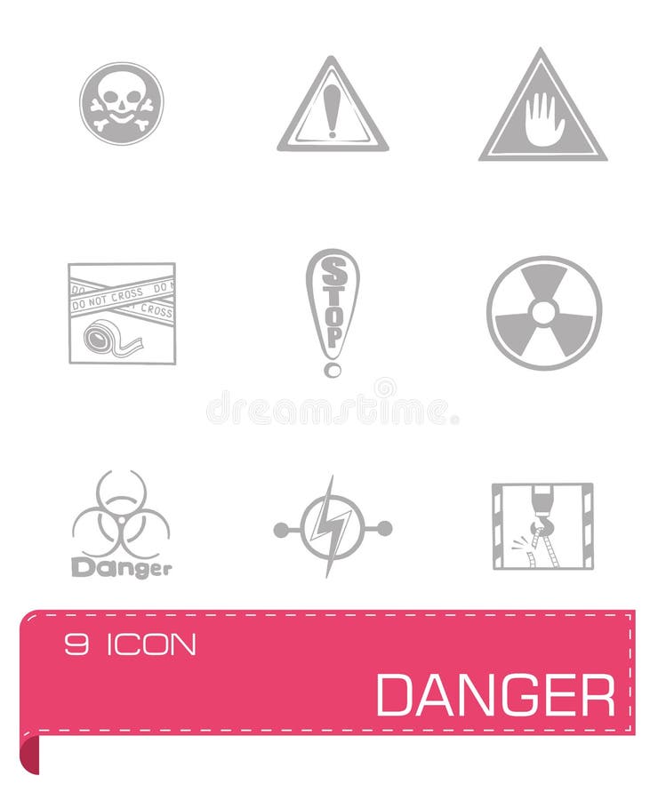 Vector Danger icon set stock vector. Illustration of sign - 59780175