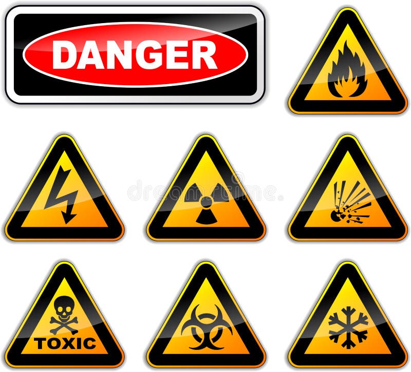Vector danger signs stock vector. Illustration of sign - 41369754