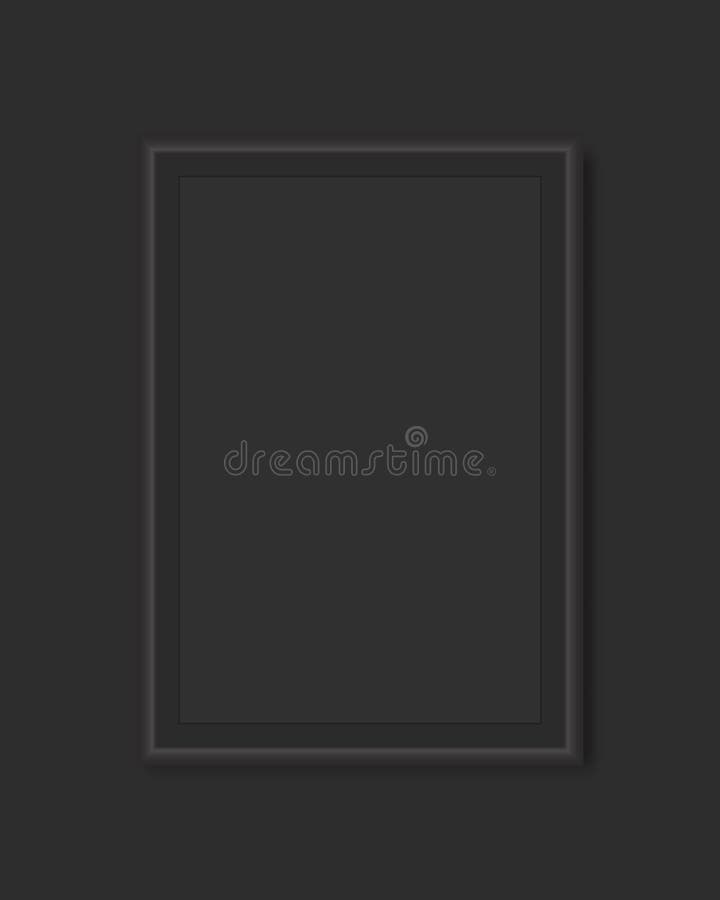 Vector Dark Black Gallery Frame, Mock Up Black Grey Frame Screen ...