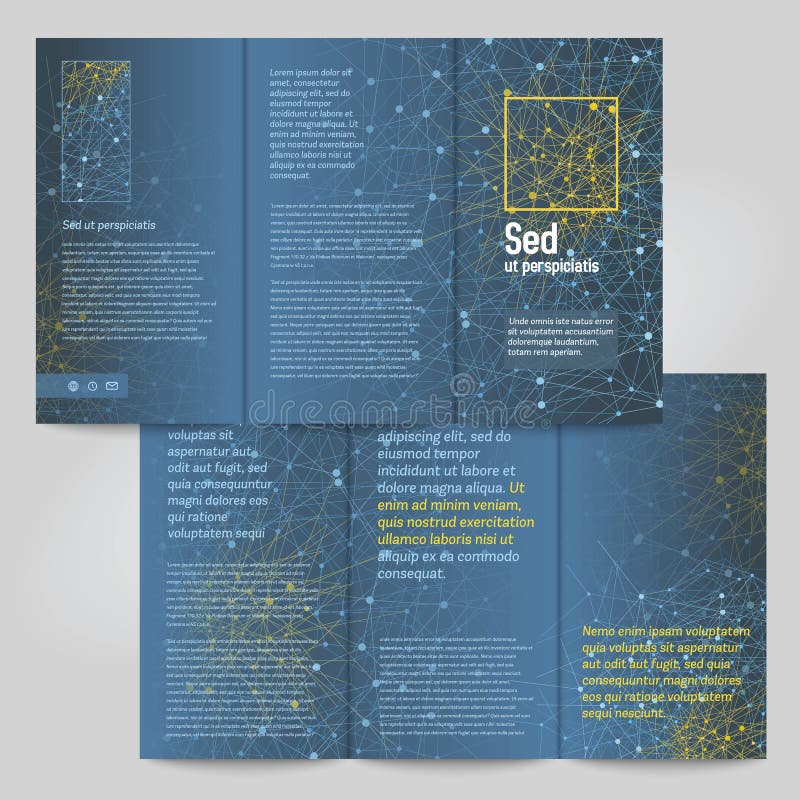 Vector Dark Blue Brochure Template Design. - Vector Stock Vector ...