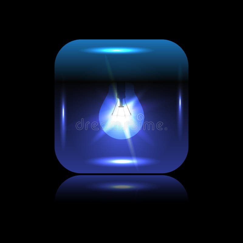 Vector Dark Blue Glowing Bulb for Your Design Stock Vector ...