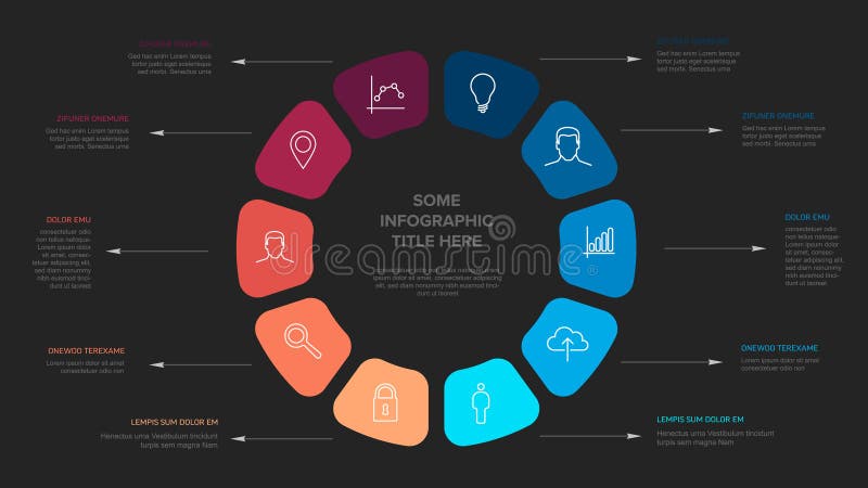 Vector Dark Blue and Red Icon Elements in Circle Multipurpose ...