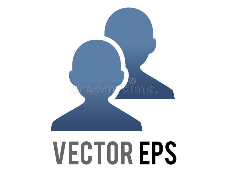Vector Dark Blue Silhouette Heads of Two People Icon, Represent Users ...