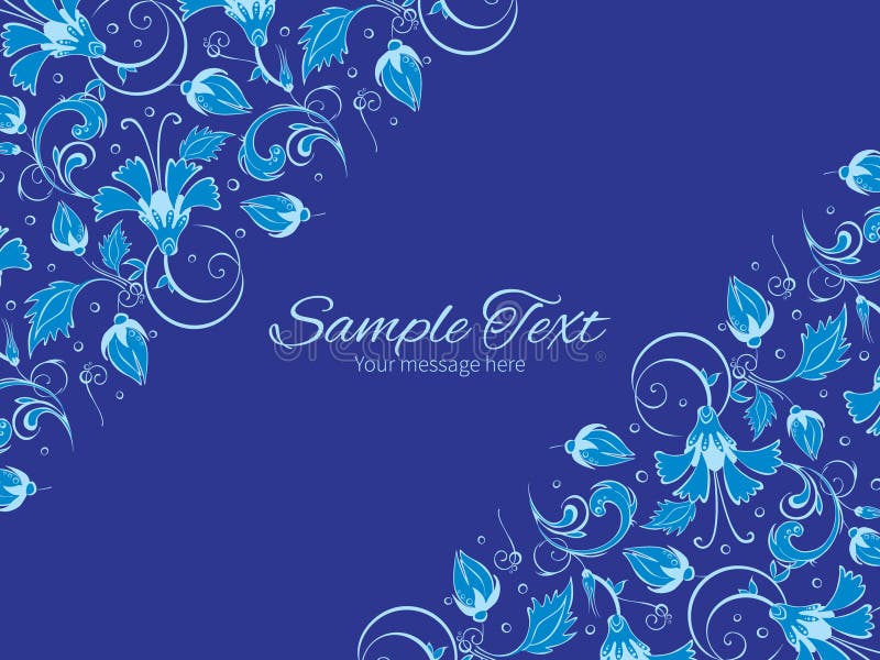 Vector Dark Blue Turkish Floral Horizontal Double Stock Vector ...