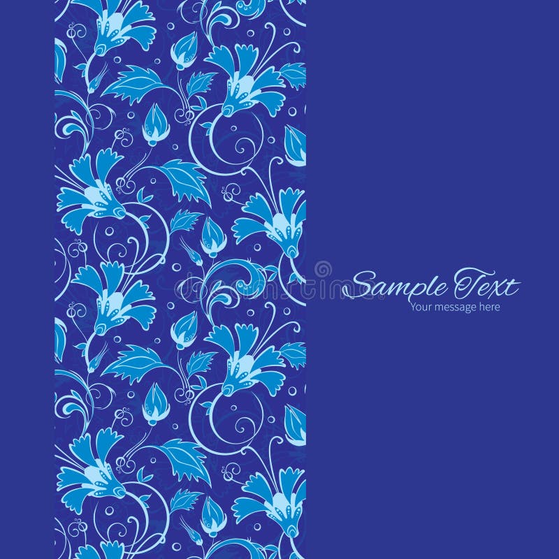 Vector Dark Blue Turkish Floral Vertical Frame Stock Vector ...