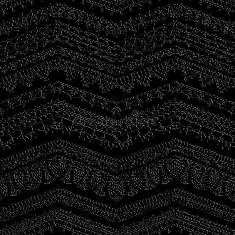 Vector Dark Crochet Seamless Pattern. Stock Vector - Illustration of ...