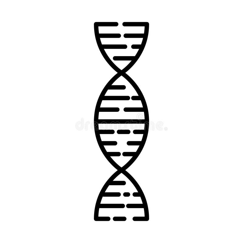 Vector Dark Grey Dna Helix Icon Silhouette on White Background Stock ...