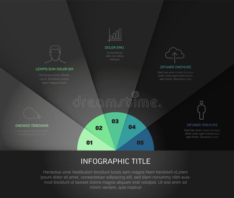 Vector Dark Multipurpose Light Fan Infographic with Five Elements ...