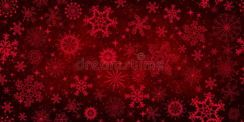 Vector Dark Red Christmas Pattern with Snowflakes Stock Vector ...