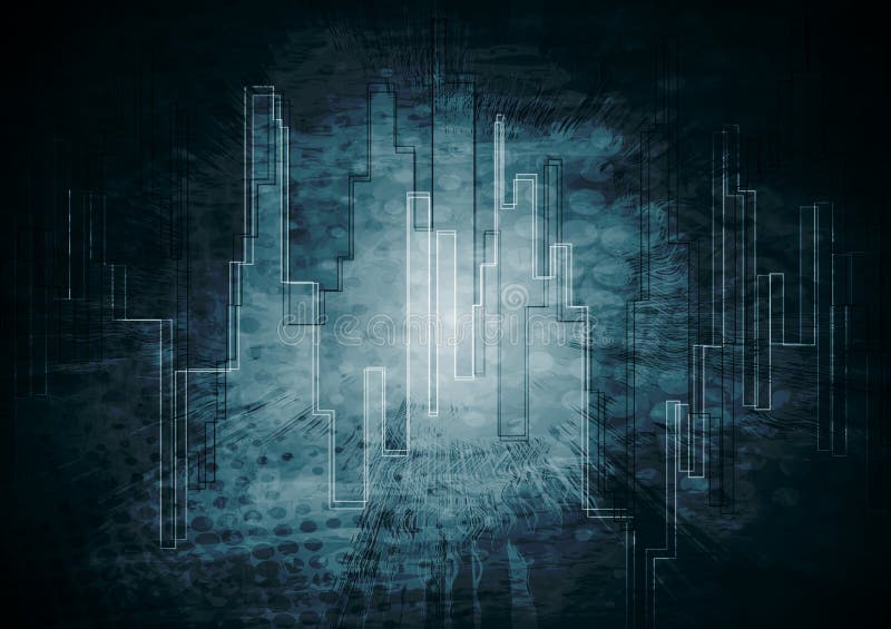 Vector Dark Tech Background Stock Vector - Illustration of grunge ...