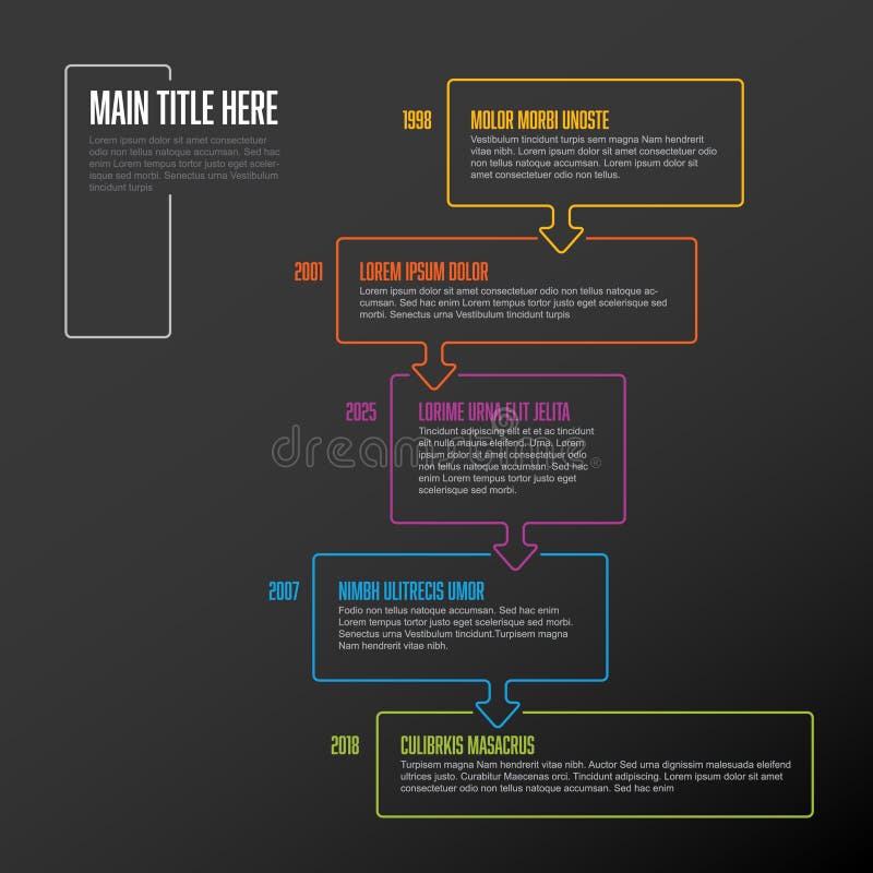 Vector Dark Vertical Infographic Timeline Template Stock Vector ...