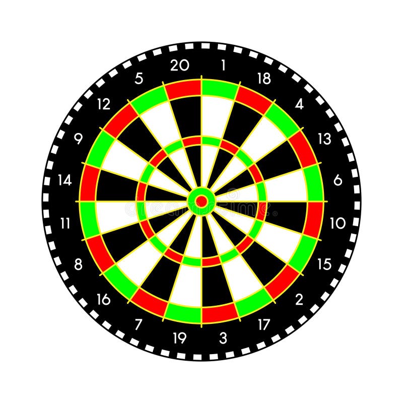 Vector Dartboard Icon Symbol Isolated on White Background Stock Vector ...