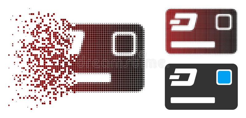 Damaged Pixel Halftone Dash Credit Card Icon Stock Vector ...
