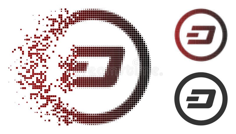 Disappearing Pixel Halftone Dash Rounded Icon Stock Vector ...