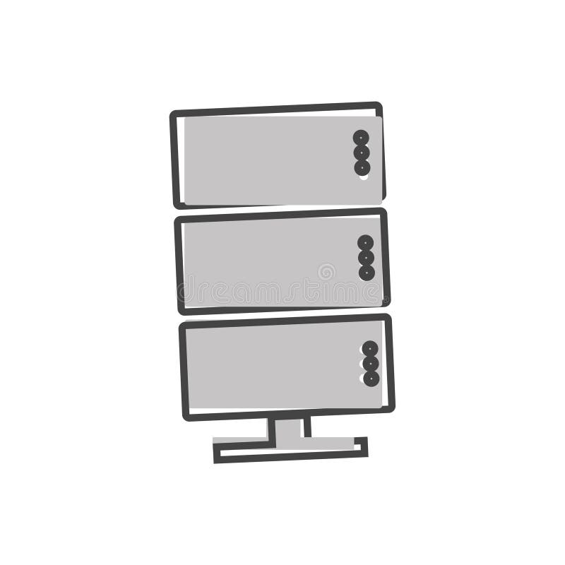 Server Cartoon Isolated. Network Data Center Computer Stock Vector ...