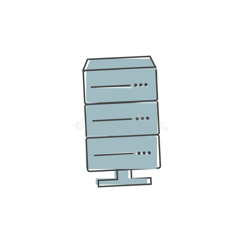 Server Cartoon Isolated. Network Data Center Computer Stock Vector ...