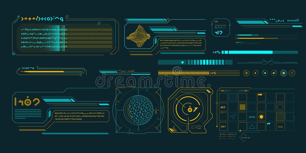 Vector Data Elements for Sci-fi Interface Infographics. Stock Vector ...