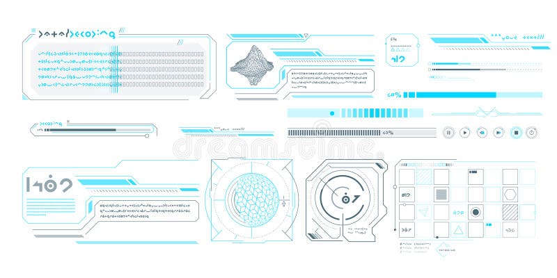 Vector Data Elements for Sci-fi Interface Infographics. Stock Vector - Illustration of signal ...