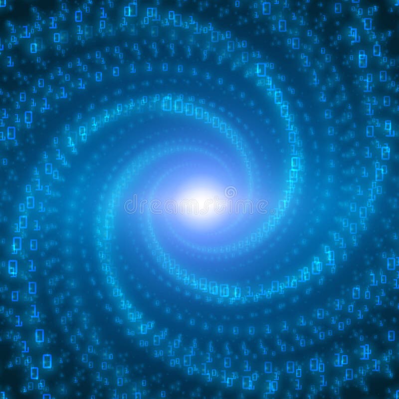 Vector Data Flow Visualization Blue Big Data Flow As Binary Numbers Strings Twisted In Infinity