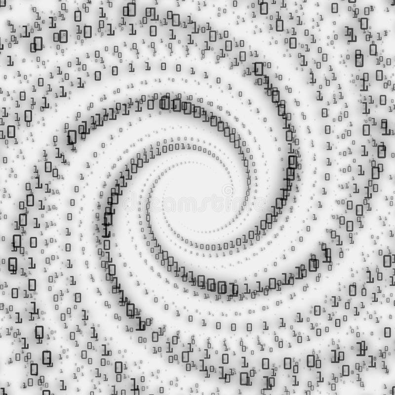 Vector Data Flow Visualizationgrayscale Big Data Flow As Binary Numbers Strings Twisted In