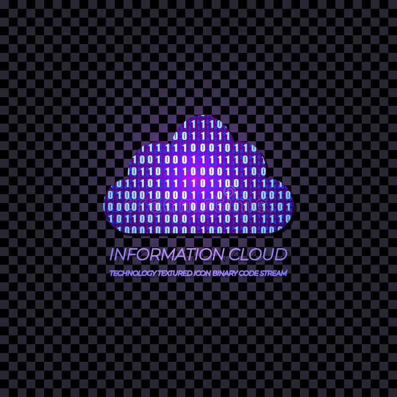 Vector Data Store Information Cloud, Shining on Dark Transparent ...