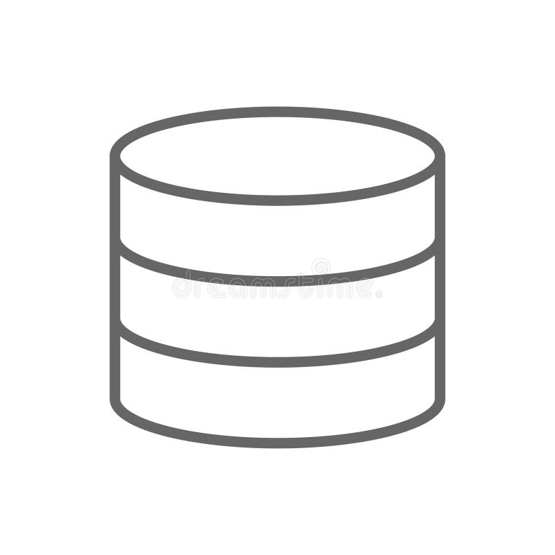 Vector Database Icon. an Empty Contour Stock Vector - Illustration of ...